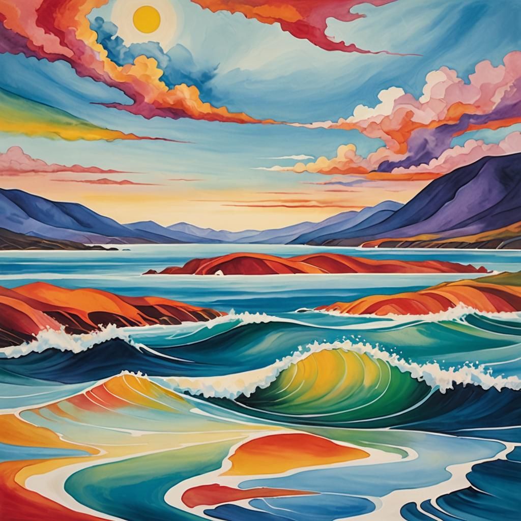 Inspired by Georgia O'Keeffe - AI Generated Artwork - NightCafe Creator