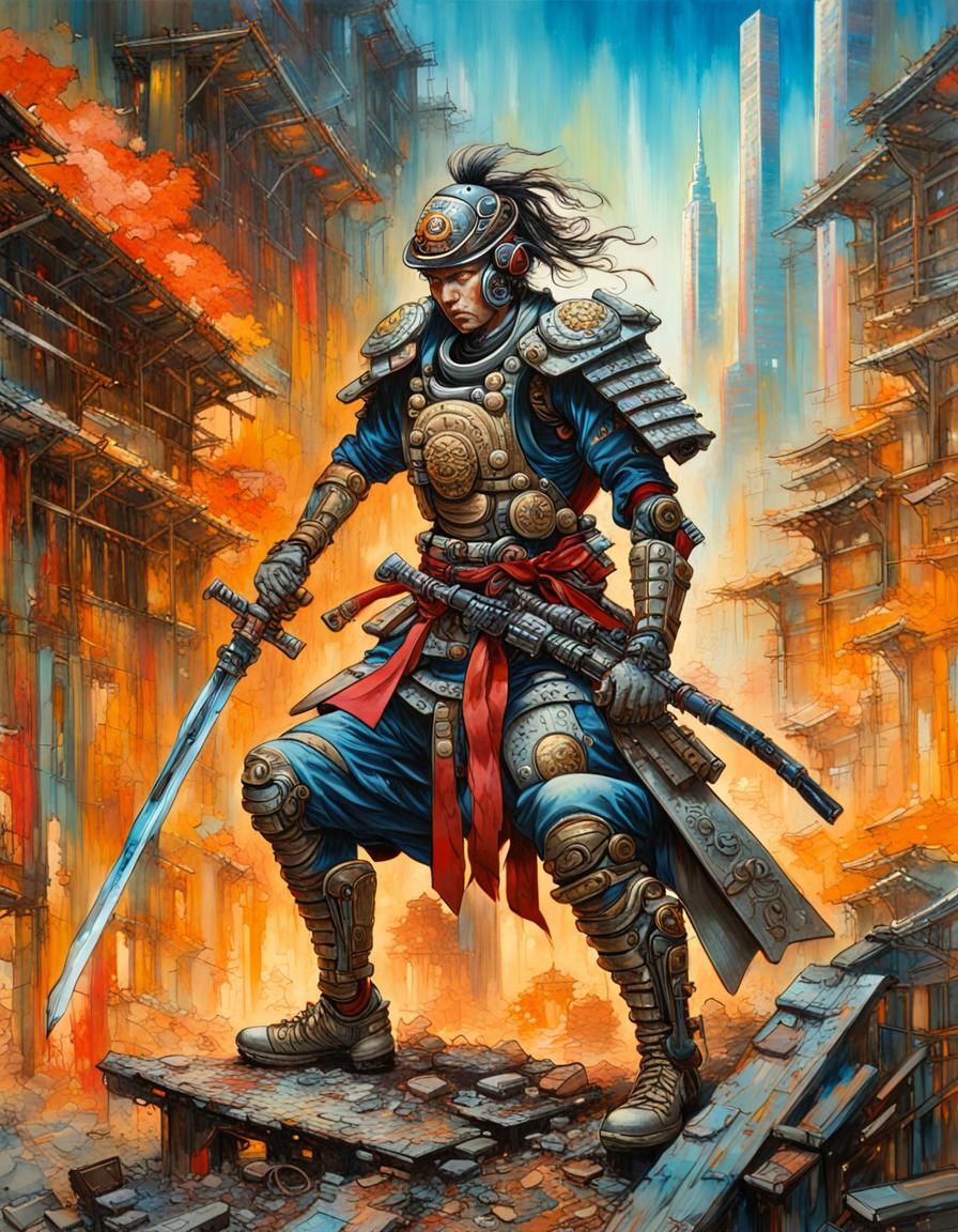 cyborg Samurai warrior - AI Generated Artwork - NightCafe Creator