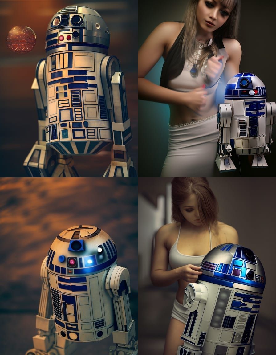 R2d2 meets beauty - AI Generated Artwork - NightCafe Creator