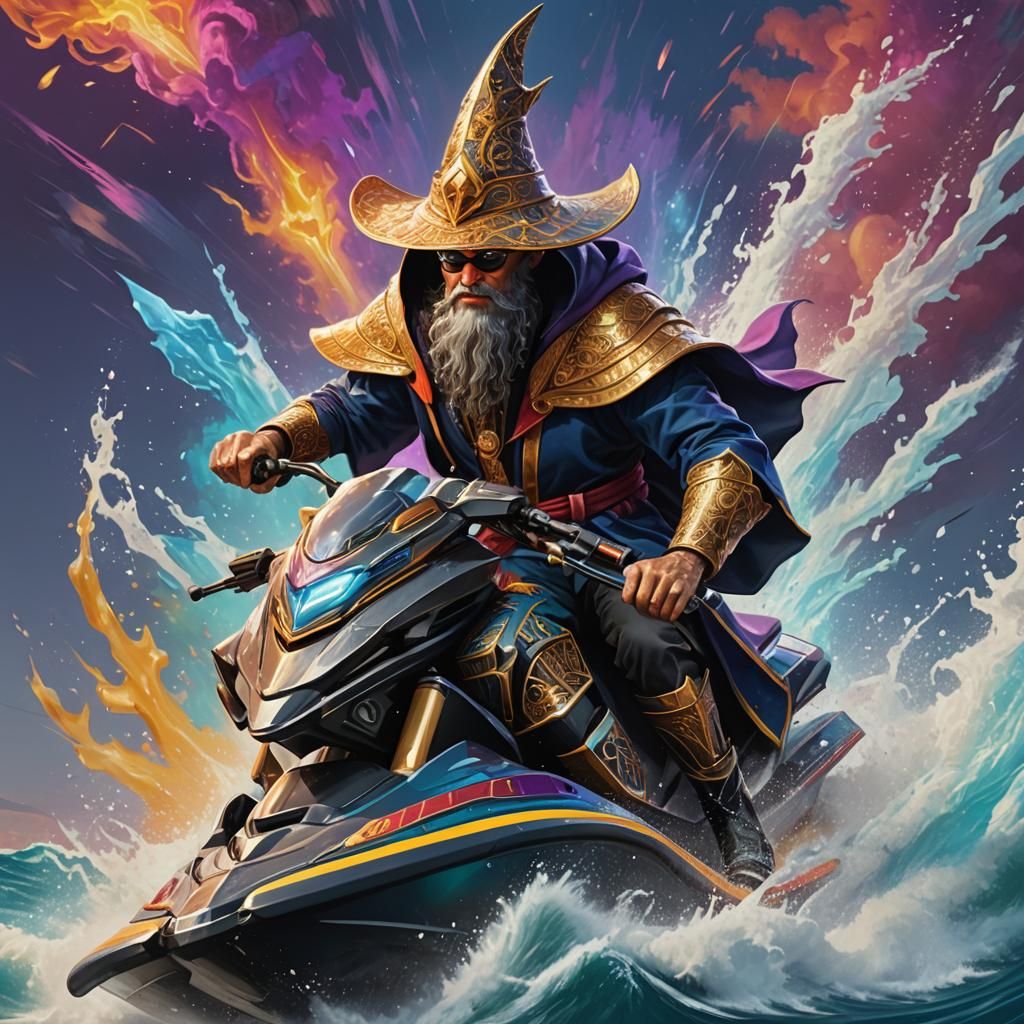 Jetski wizard - AI Generated Artwork - NightCafe Creator
