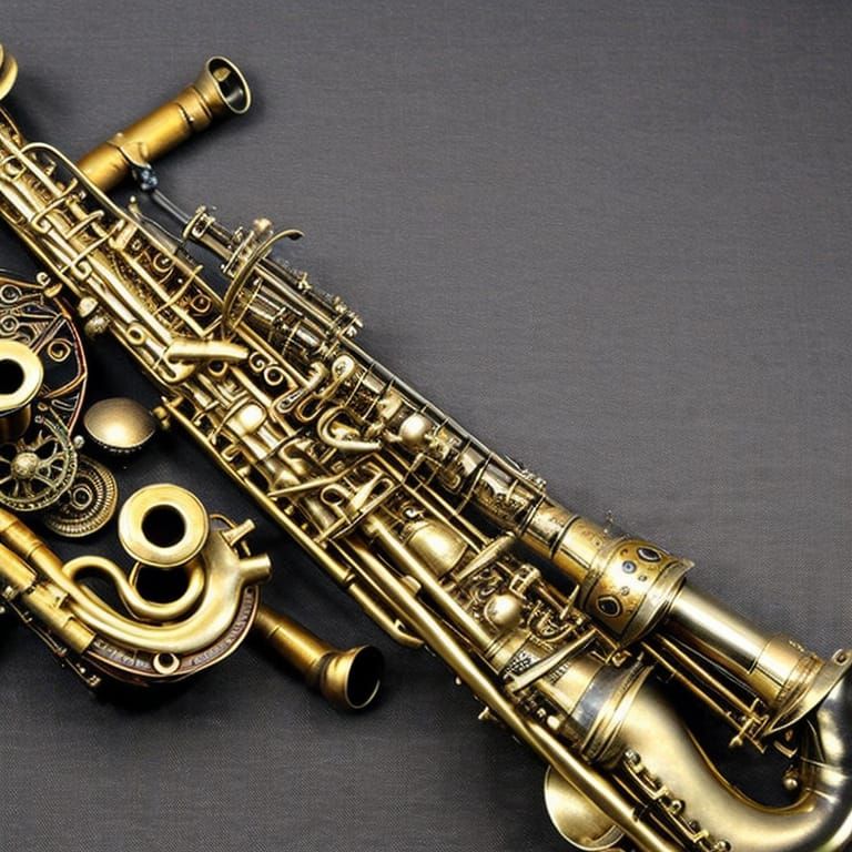 My Steampunk Saxophone - AI Generated Artwork - NightCafe Creator