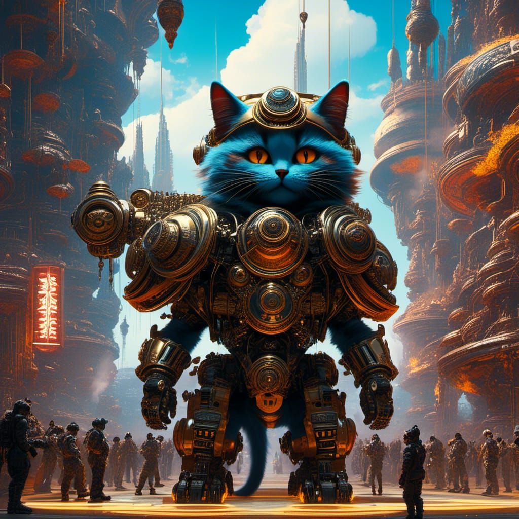 mecha cat : r/nightcafe