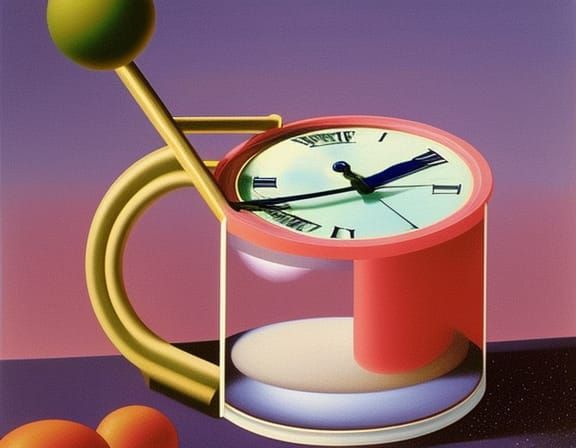 “Throw! a clock to see time flies”, soft intricate detailed masterpiece ...