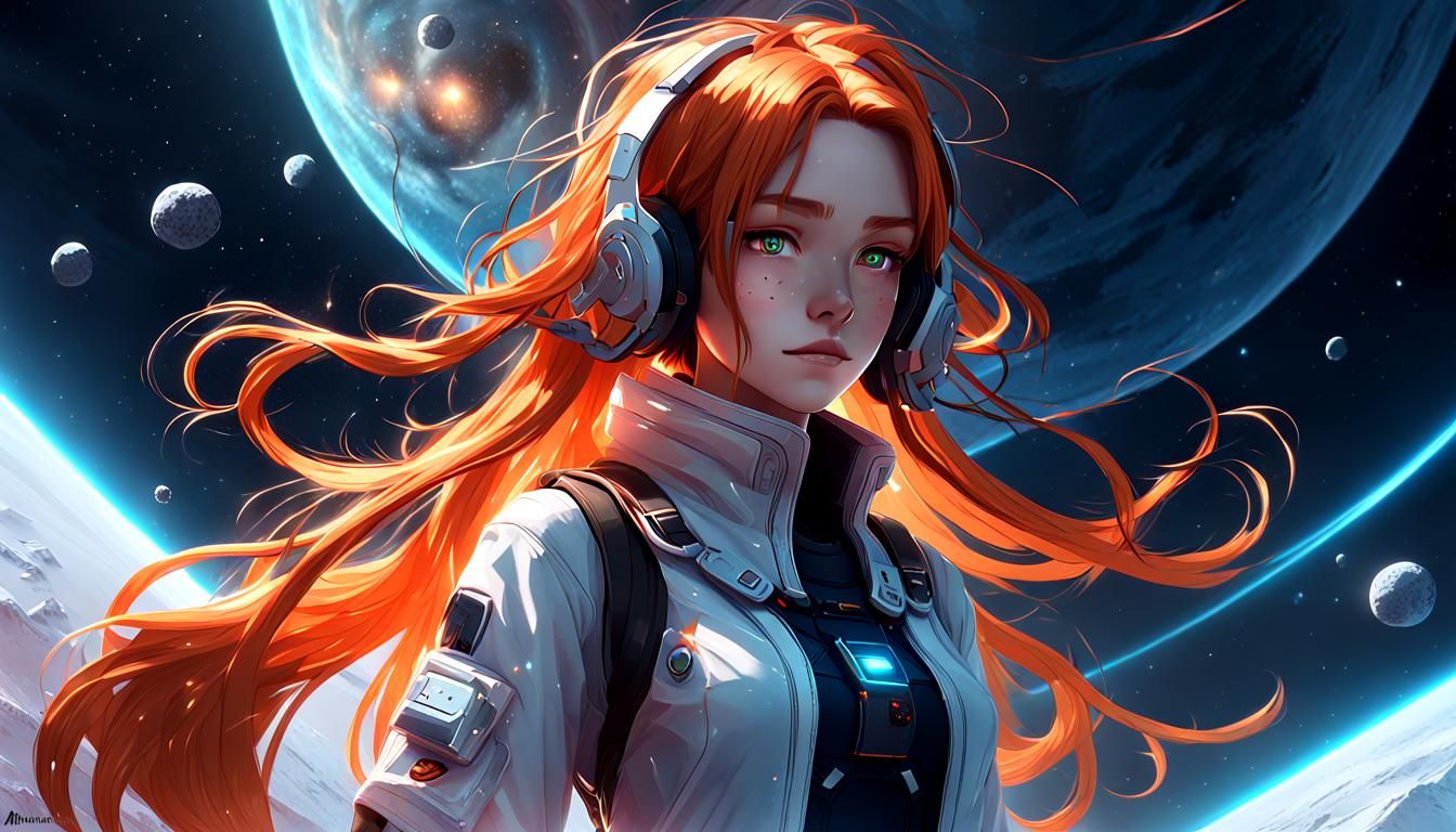 Techno woman in space - AI Generated Artwork - NightCafe Creator