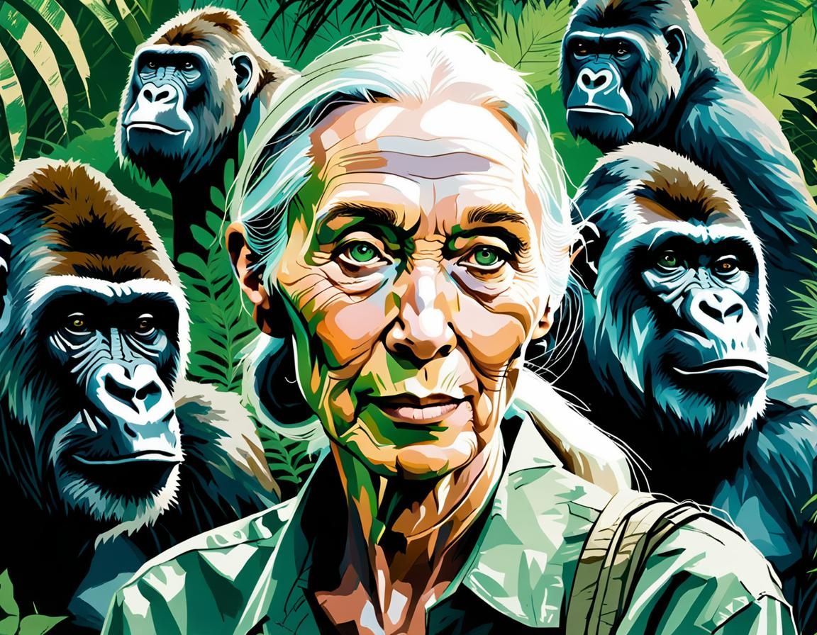 Jane Goodall Living Her Best Life - AI Generated Artwork - NightCafe ...