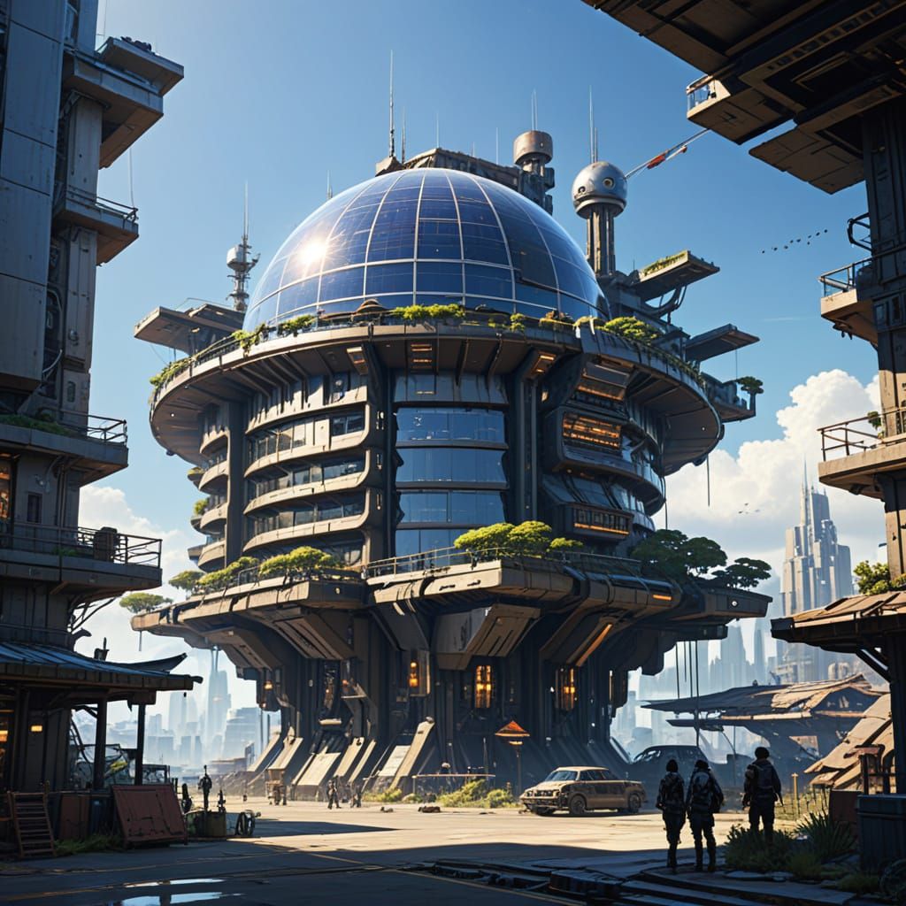 Solarpunk Settlement best quality, high resolution, masterpiece, high ...