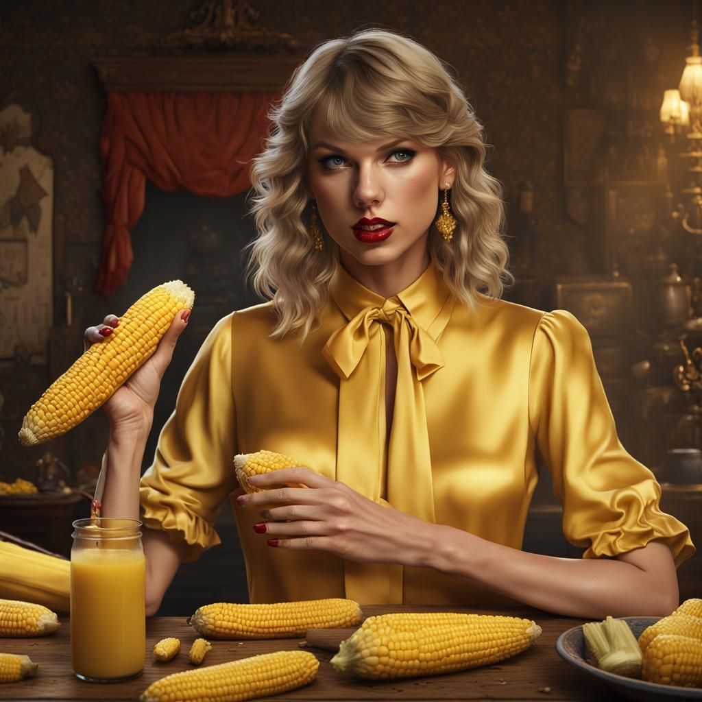 Taylor eats corn - AI Generated Artwork - NightCafe Creator