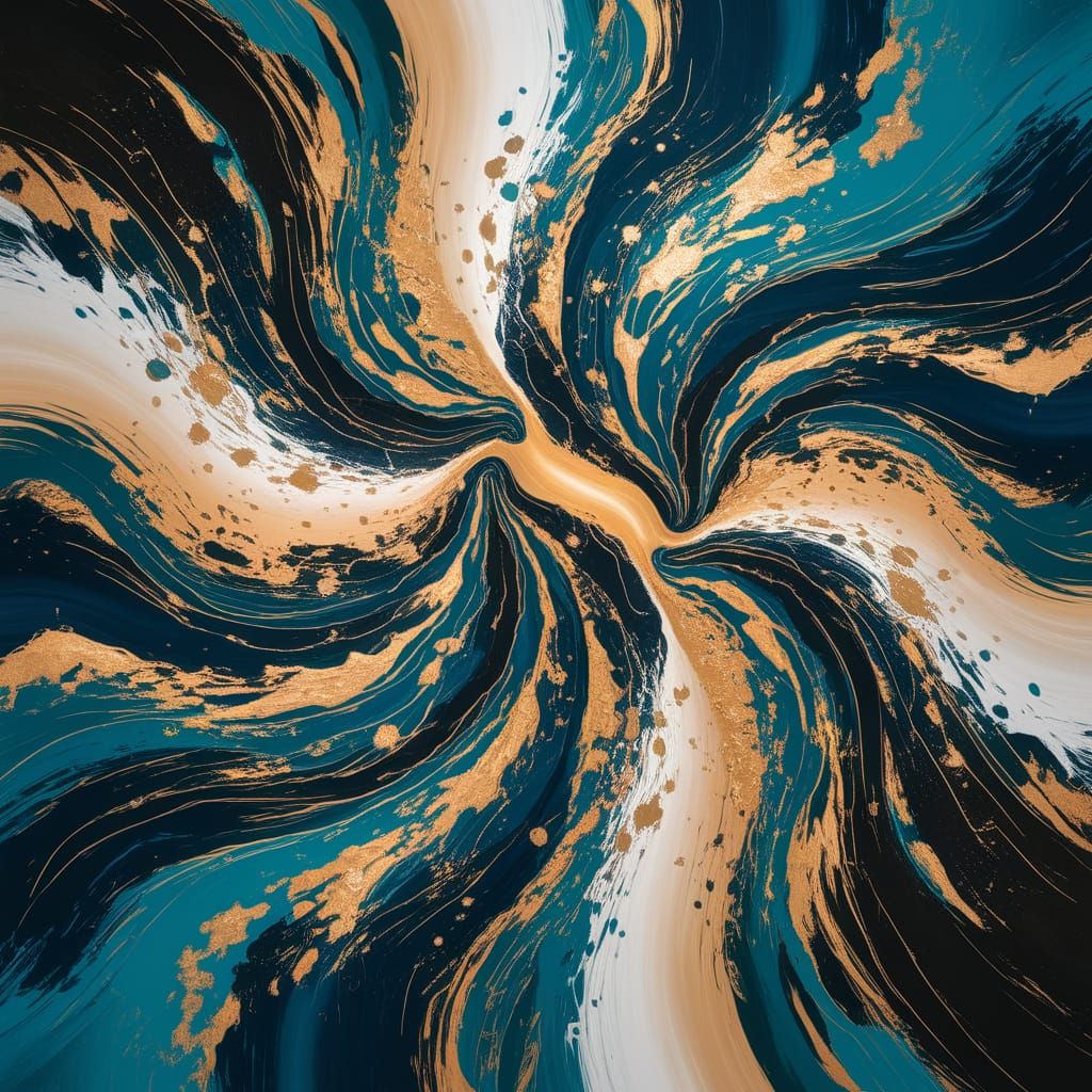 Abstract painting of the Noise Inside, bold strokes, sweeping lines ...