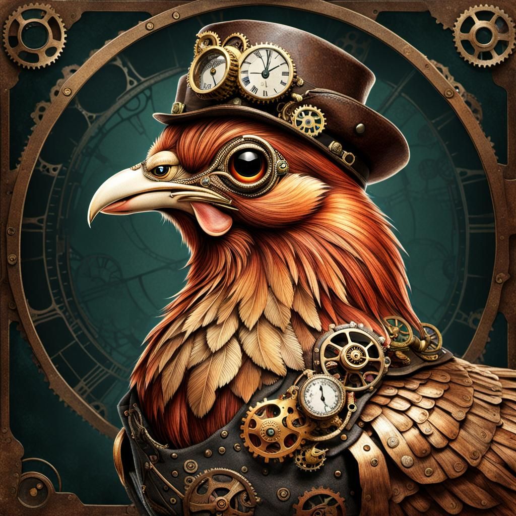 Steampunk Chicken - AI Generated Artwork - NightCafe Creator