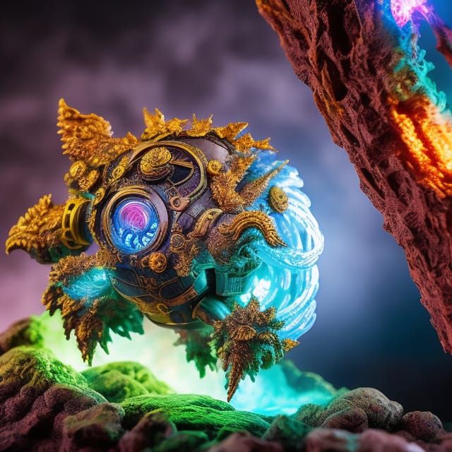 Detailed UV Active Resin Miniature of Ancient Gatekeeper Organism - AI ...