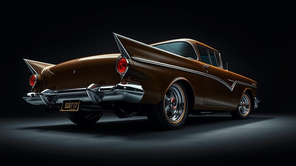 Retro Aggressive Vintage Car Customs in High-Contr... - AI Art