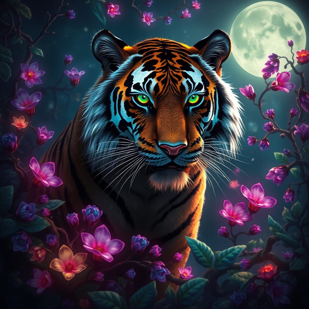 Beautiful Tiger, High Quality, - Mystical Tiger in Whirlwin...