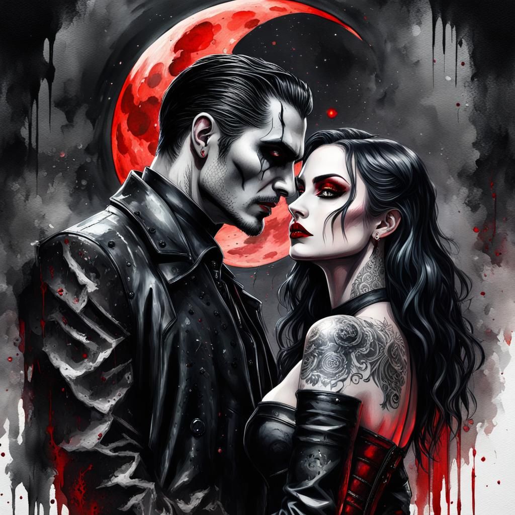 A gothic couple - AI Generated Artwork - NightCafe Creator