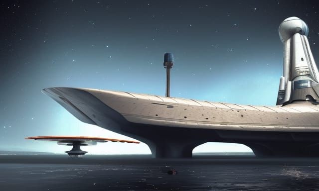 Space ship, docked, grounded, dockyard, alien, otherworldly, science ...