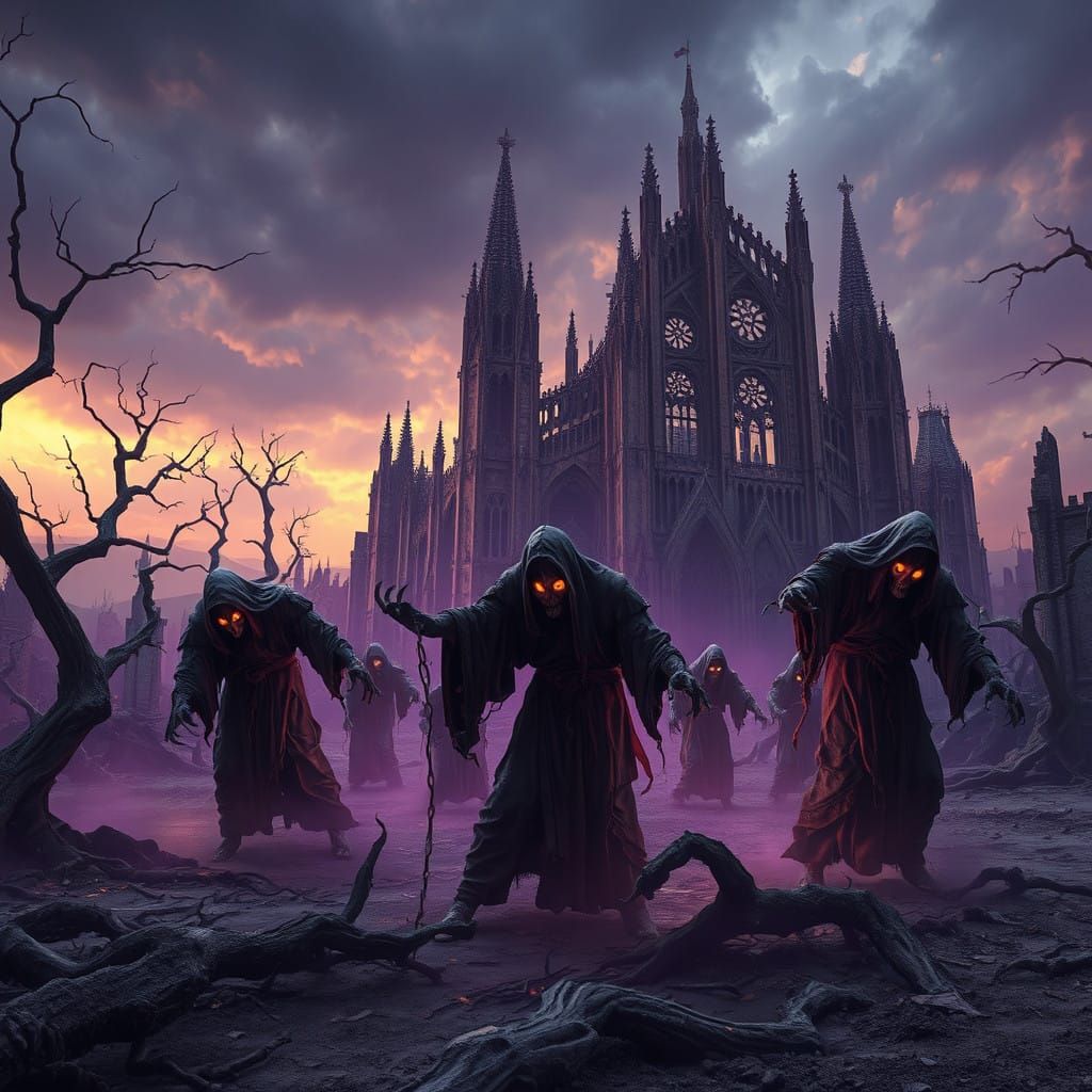 Corrupted Prophets Tormented in a Post-Apocalyptic... - AI Art