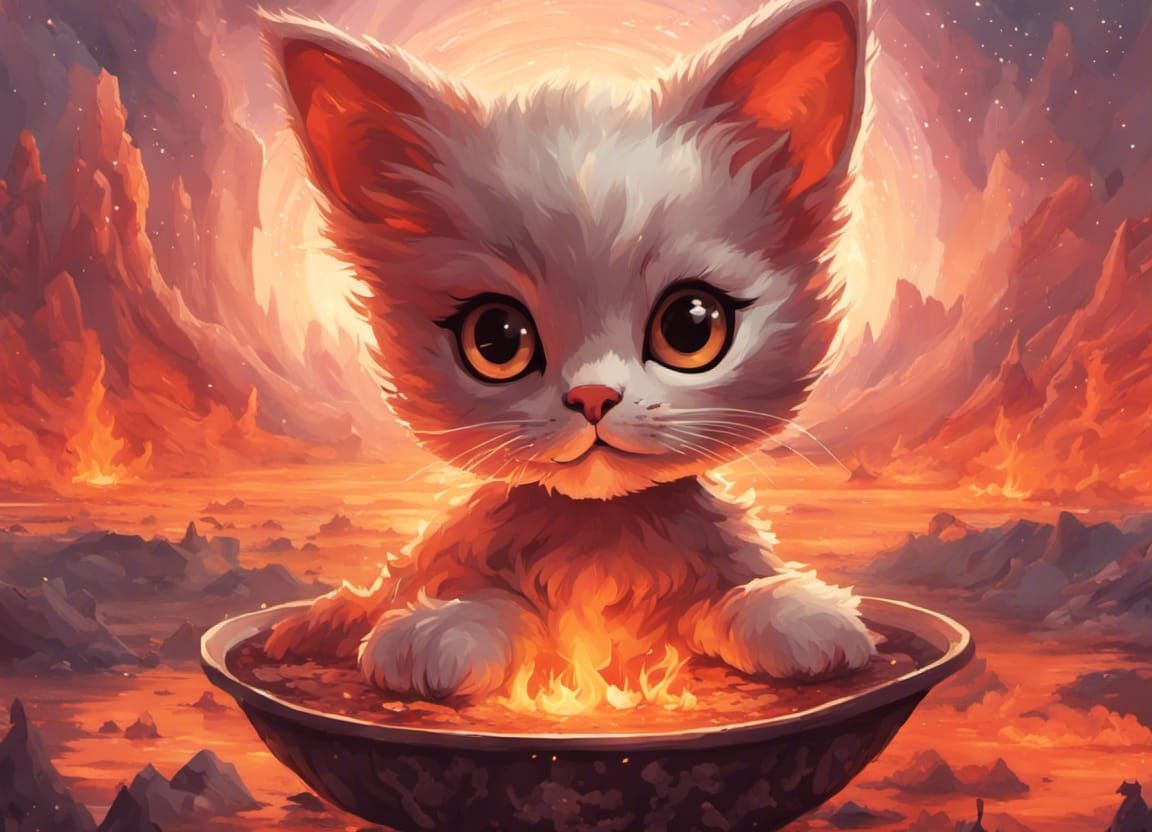 Hellish cat soup - AI Generated Artwork - NightCafe Creator