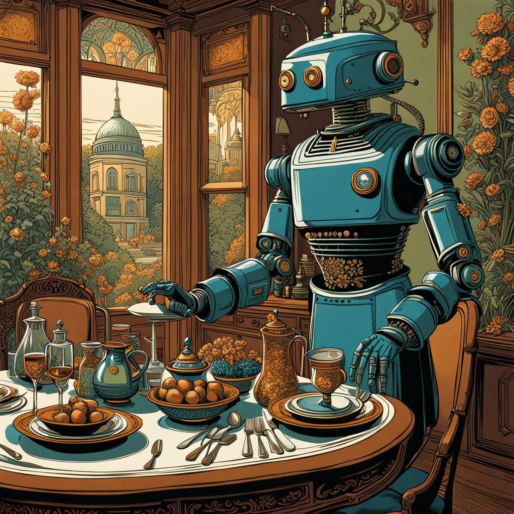 robot butler - AI Generated Artwork - NightCafe Creator
