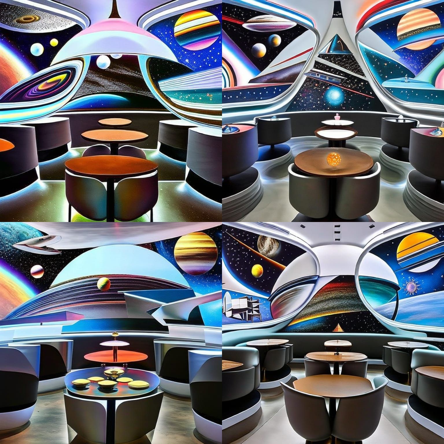 Retro Café in Space - AI Generated Artwork - NightCafe Creator