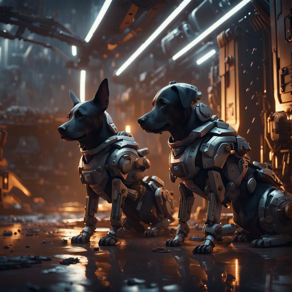 Guard dogs - AI Generated Artwork - NightCafe Creator