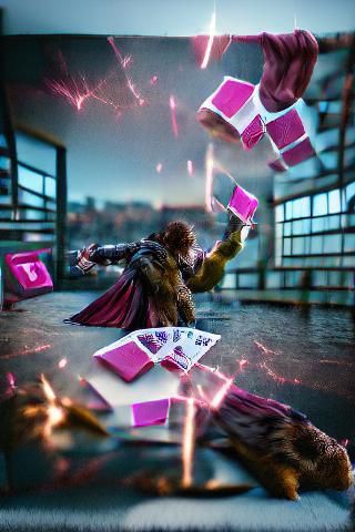 Gambit throwing cards marvel comics. beautifully lit 8K 3D 8k ...