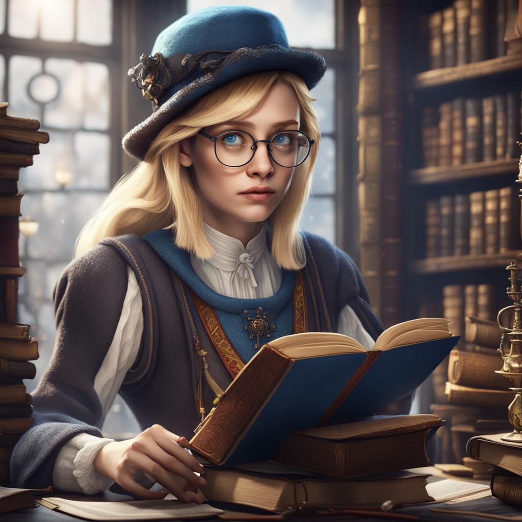 Beautiful female scholar of a fantasy world. - AI Generated Artwork ...
