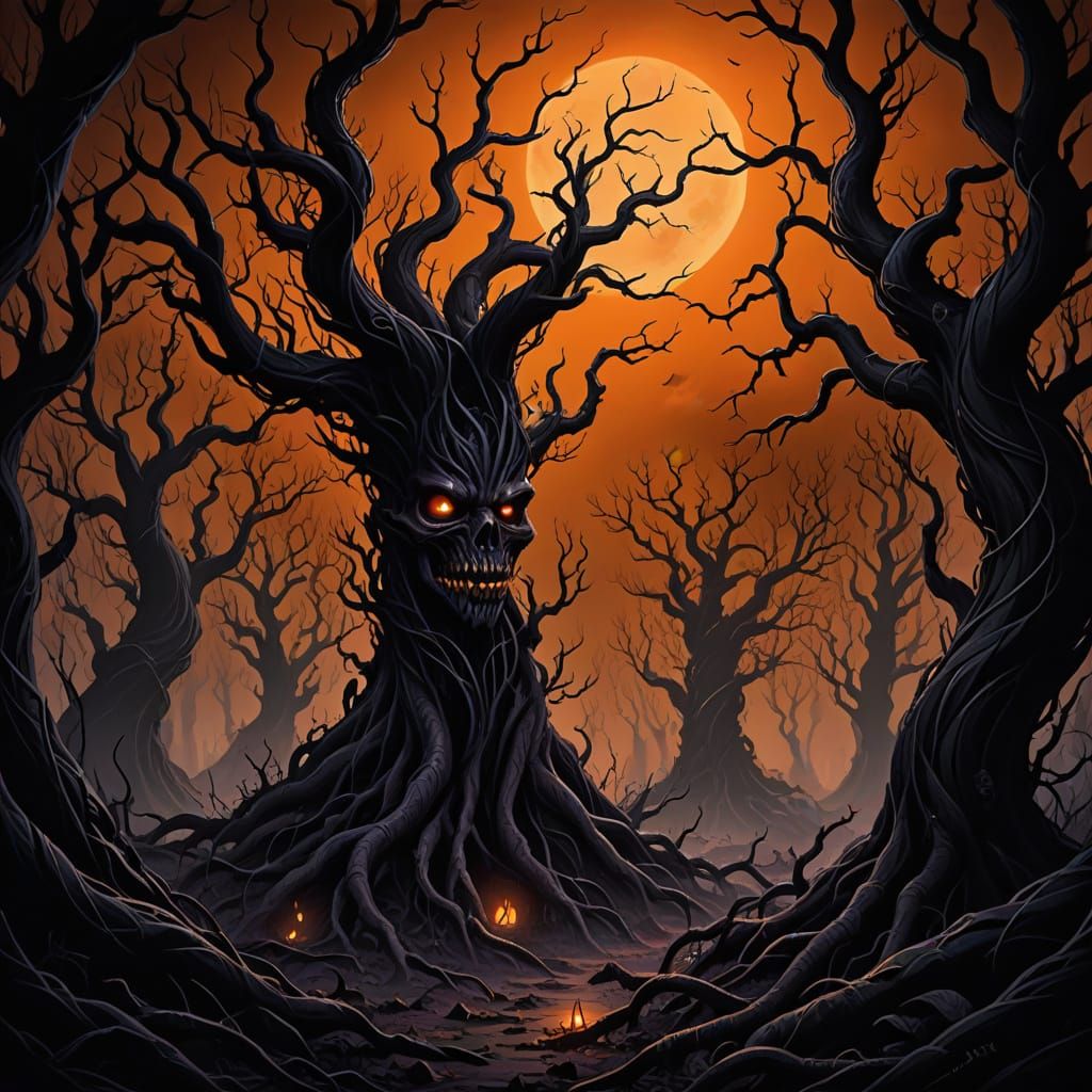 Terror Trail - Dark Fantasy Forest in Giger-Inspired Style