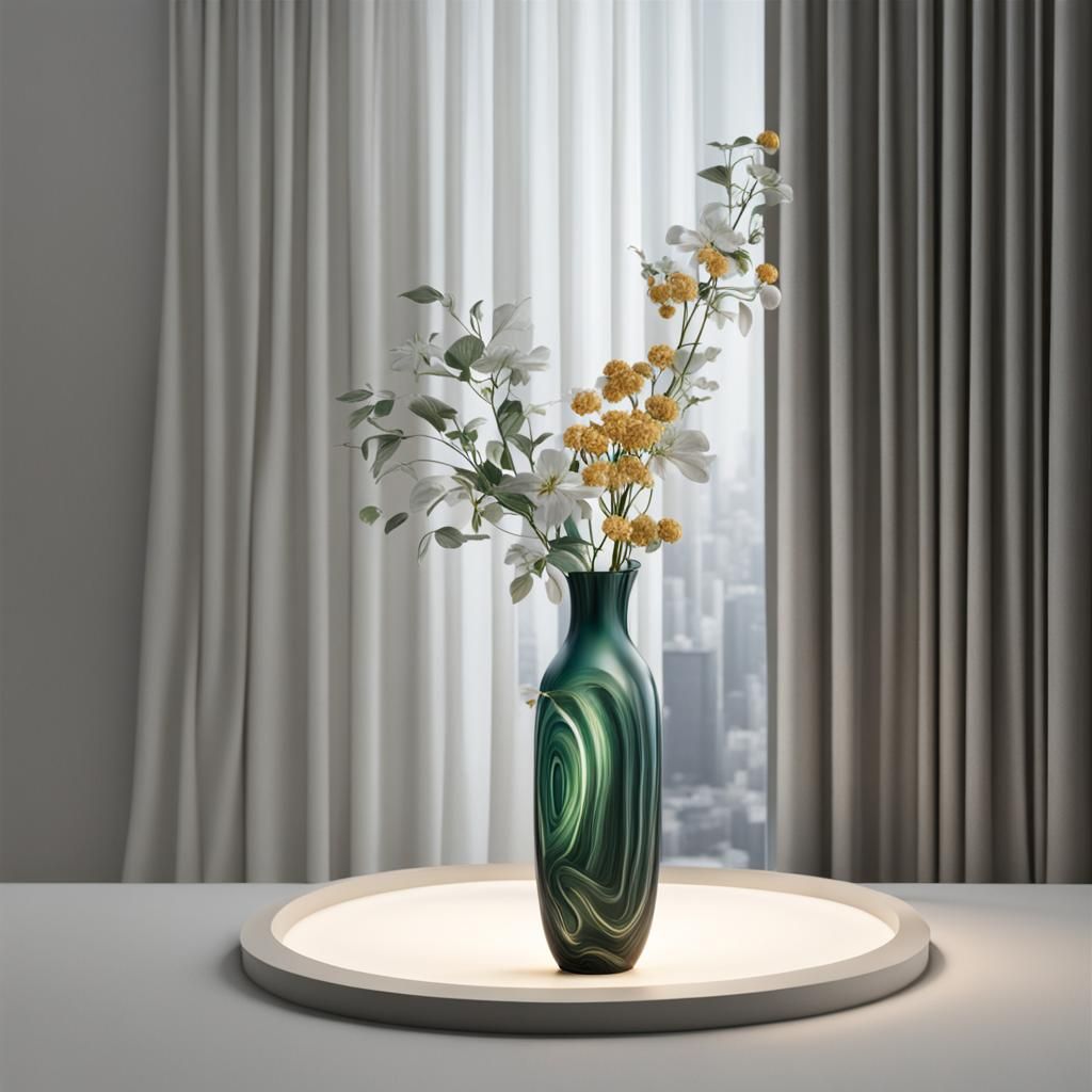 Meija dynamic lighting vase hyperrealism - AI Generated Artwork ...
