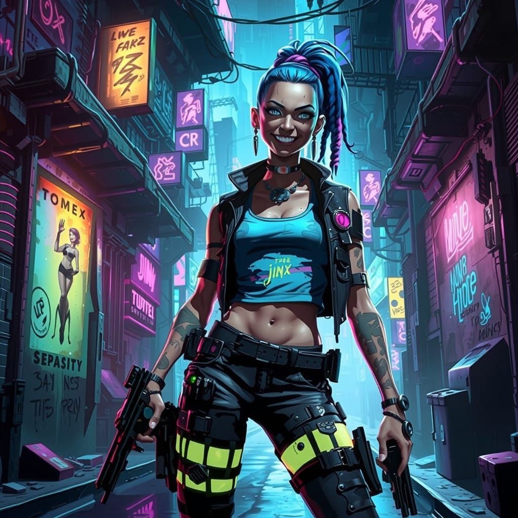 Jinx league of legends, cyberpunk - Cyberpunk Jinx: Loose C...