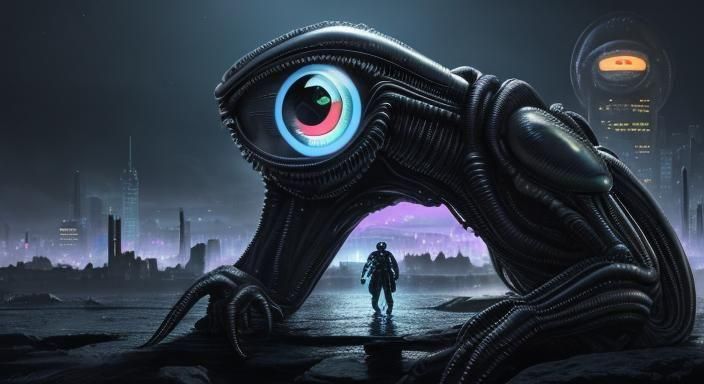 Alien observer - AI Generated Artwork - NightCafe Creator