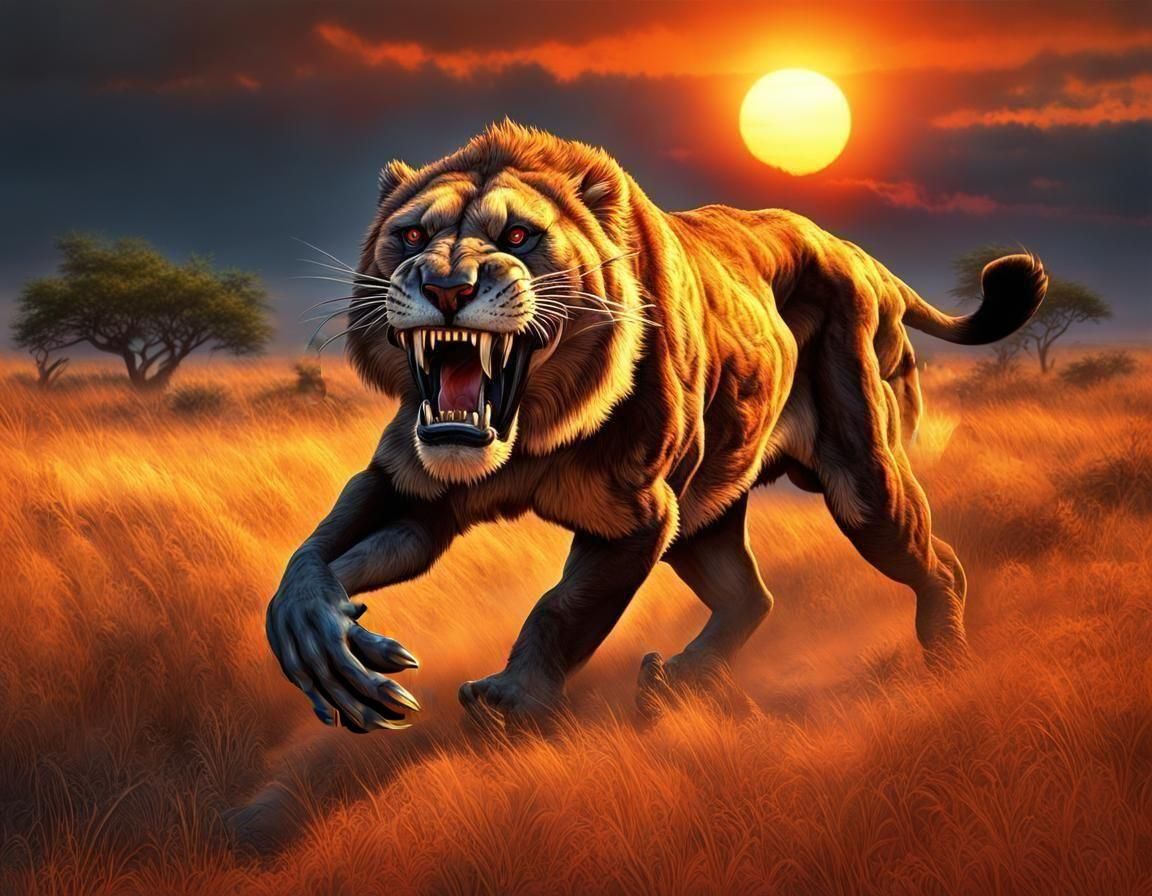 PREHISTORIC - A Ferocious Prehistoric Saber-toothed Tiger - AI ...