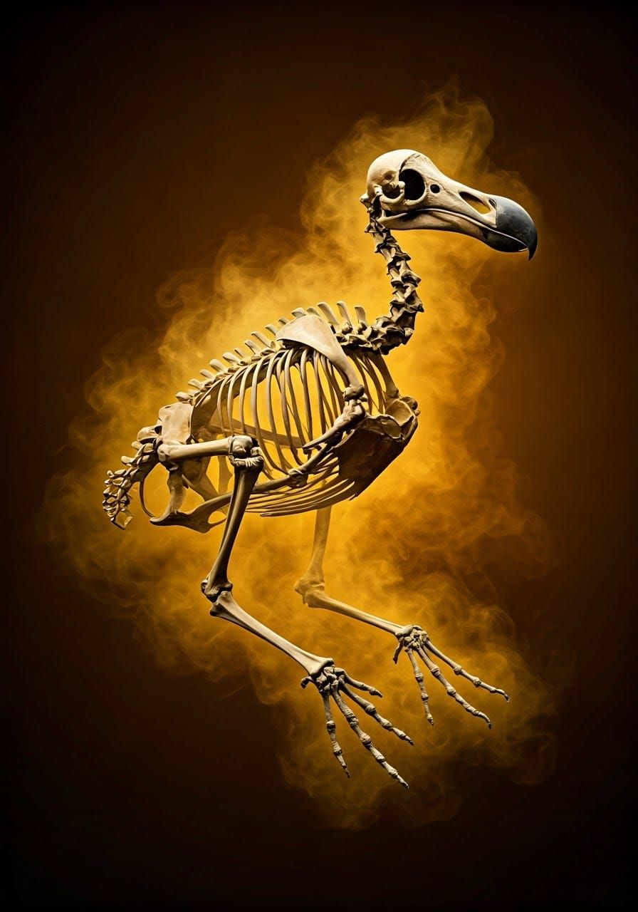 dodo bird skeleton - Ethereal Dodo Skeleton Illuminated in ...