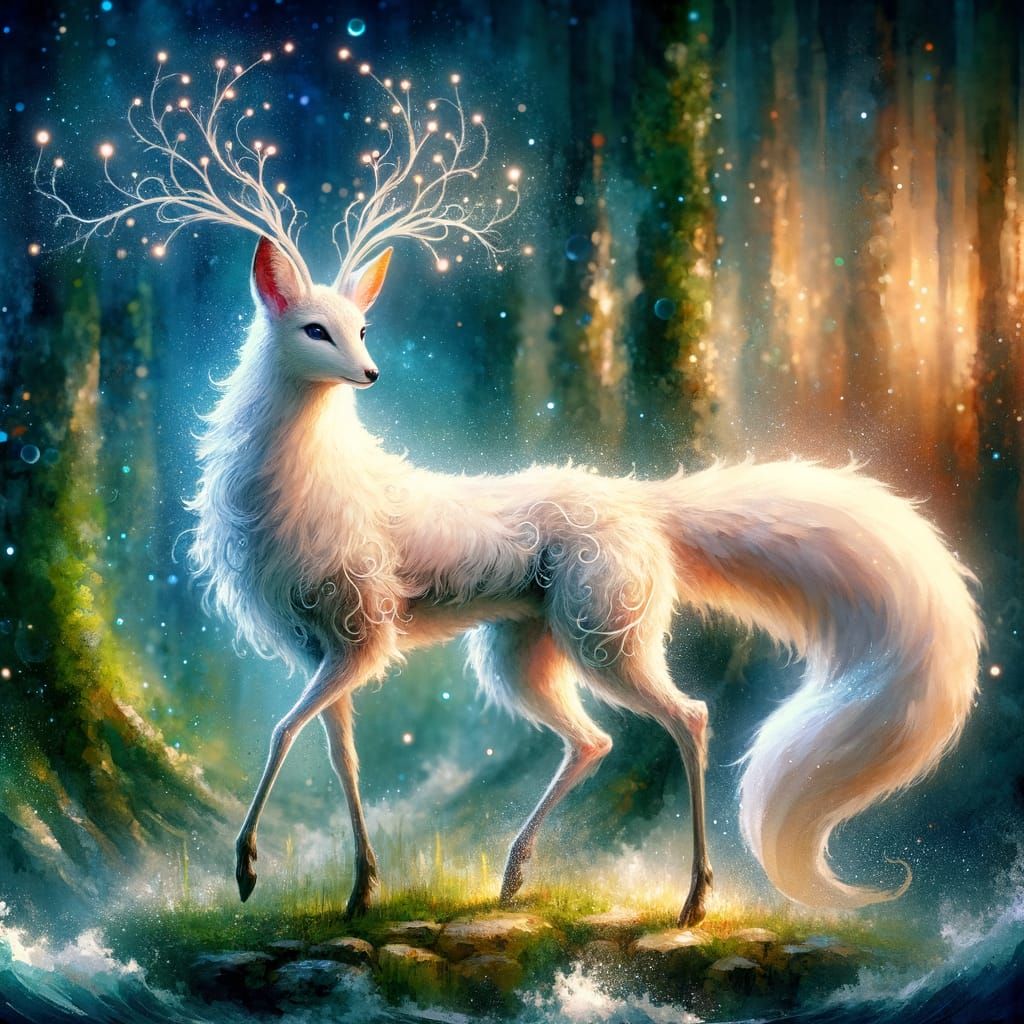 Magical Creatures - Deerfox - AI Generated Artwork - NightCafe Creator
