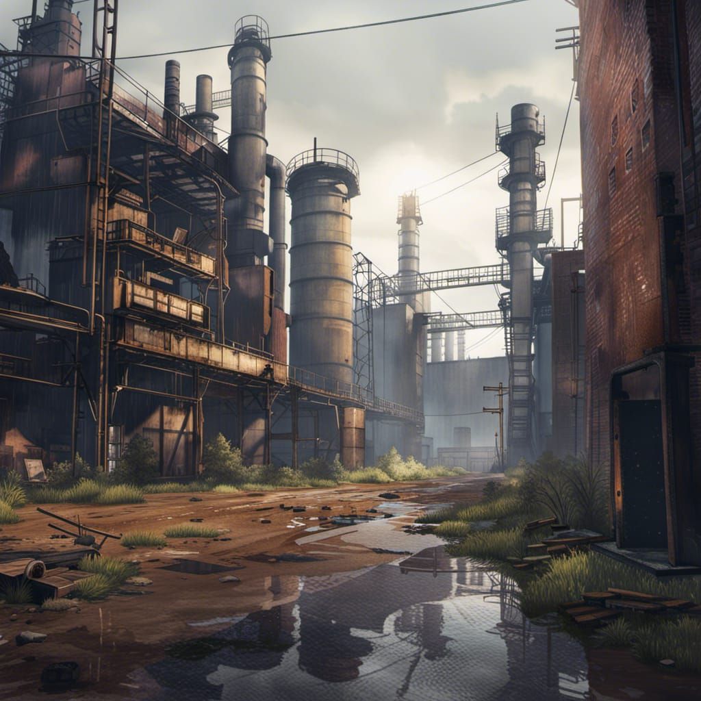 Post Industrial landscape - AI Generated Artwork - NightCafe Creator