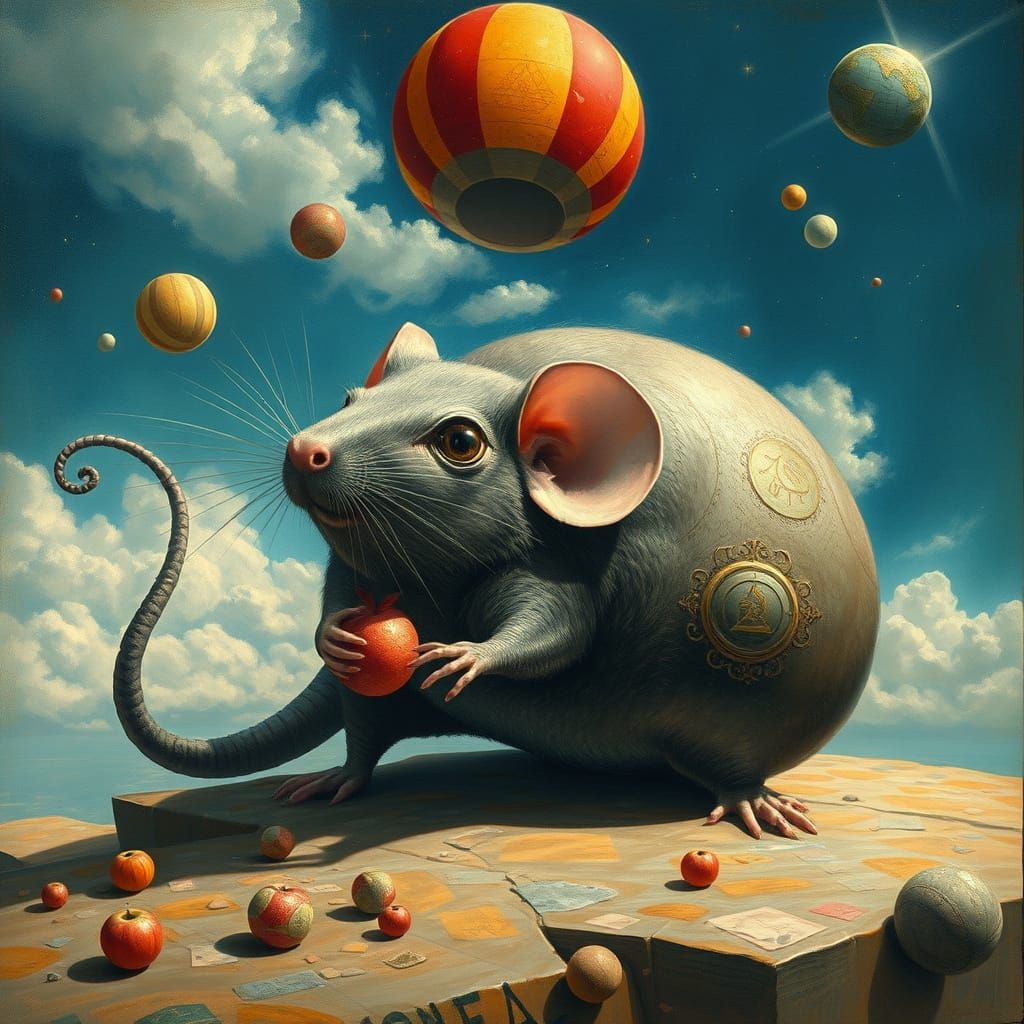 Surreal Mouse Conquers a Dreamlike World - AI Art