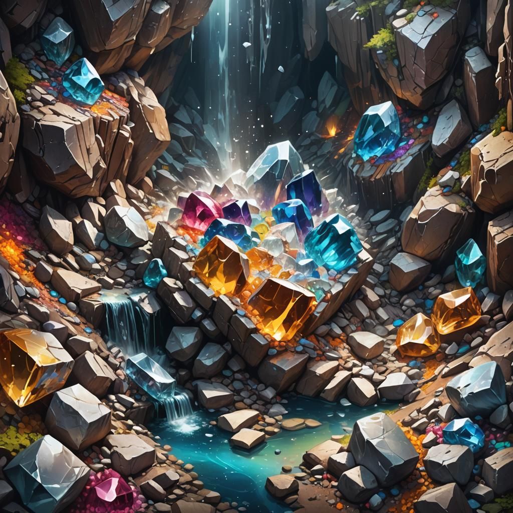 crystal mine - AI Generated Artwork - NightCafe Creator