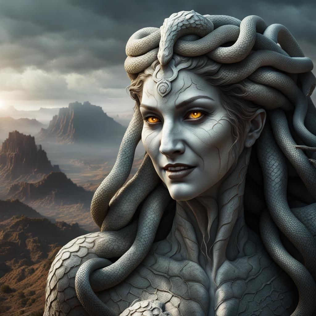 smiling medusa - AI Generated Artwork - NightCafe Creator