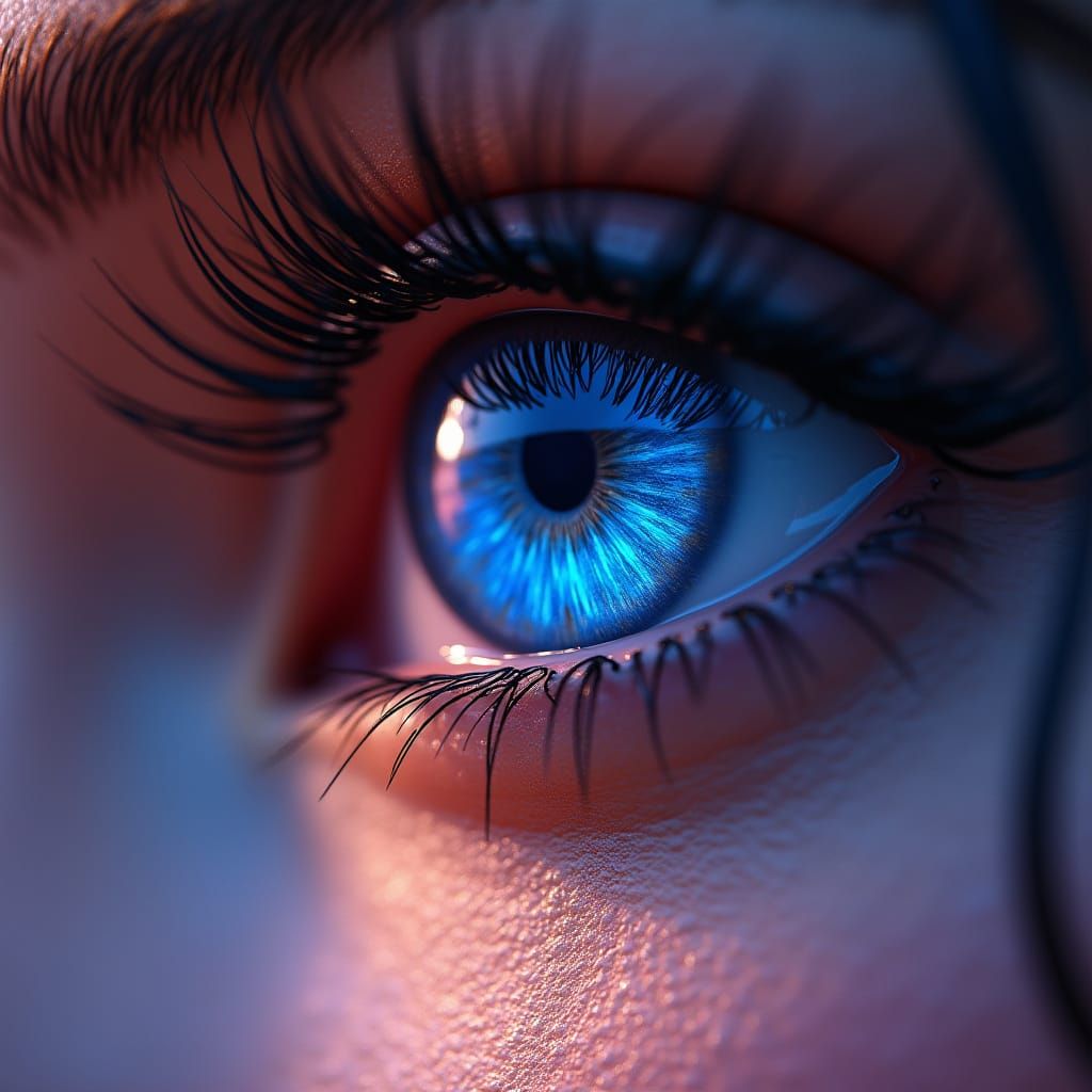 Breathtaking Sapphire Eye Portrait in Hyper-Realis... - AI Art