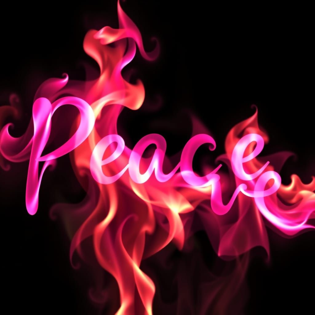 Vibrant Flames of Peace and Love - AI Art