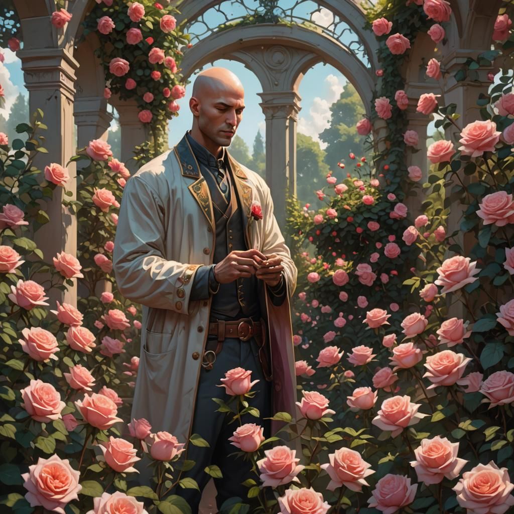 Tending The Roses - AI Generated Artwork - NightCafe Creator