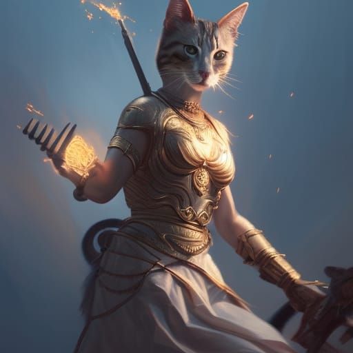 Athena cat godess of judgment - AI Generated Artwork - NightCafe Creator