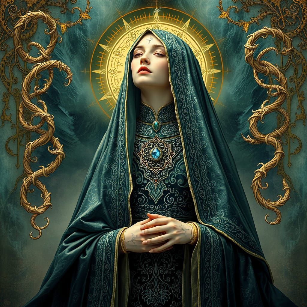 Ethereal Art Nouveau Portrait of a Bene Gesserit R... - AI Art