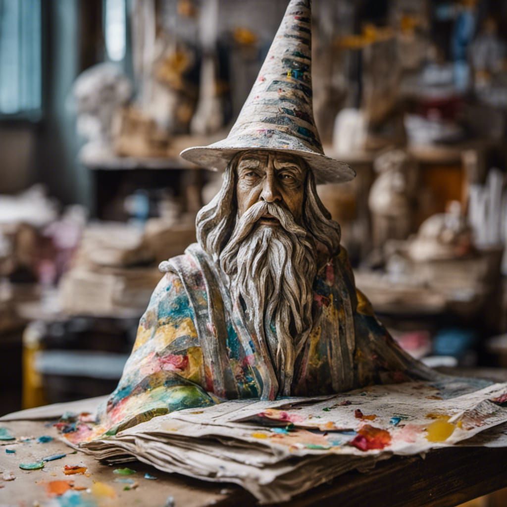 Paper Maché Wizard - AI Generated Artwork - NightCafe Creator