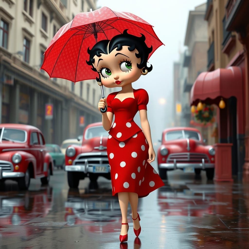 Betty Boop under the rain - Betty Boop Dances in the Rainy ...