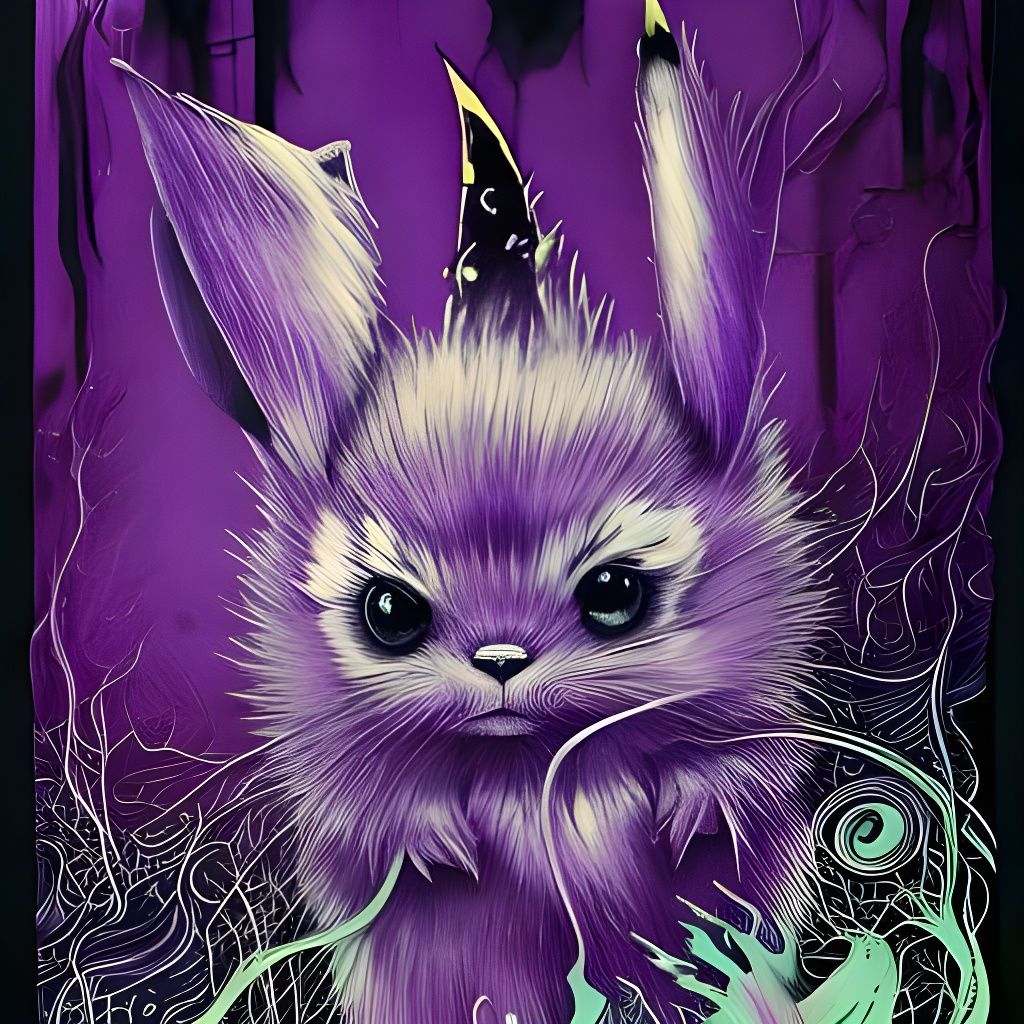 angry purple fluff - AI Generated Artwork - NightCafe Creator