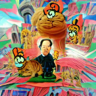 Mao Zedong Garfield pop art surrealism maximalist - AI Generated ...