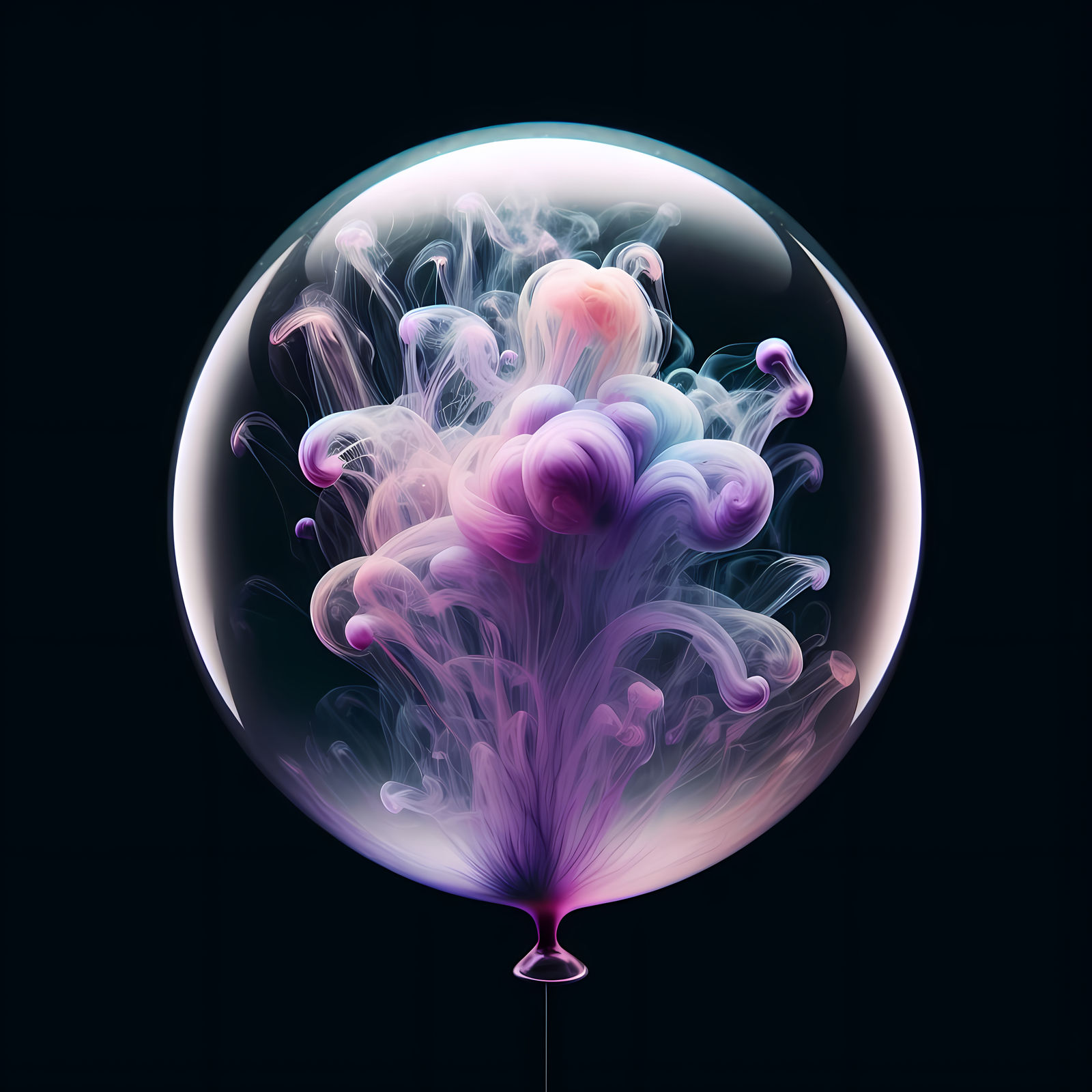 Purple Smoke Balloon - AI Generated Artwork - NightCafe Creator