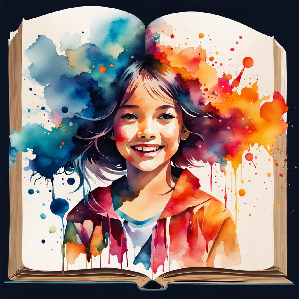 Ink Splatter - Open Book - AI Generated Artwork - NightCafe Creator
