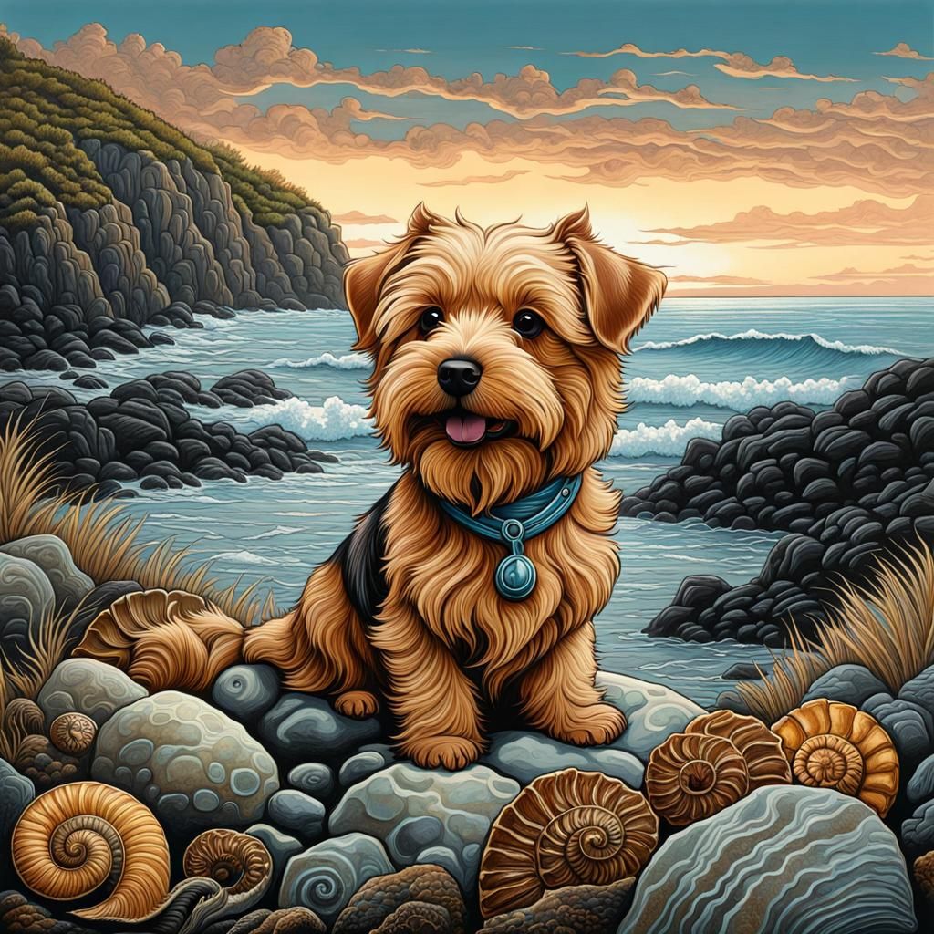 Fossil Hunting in Pembrokeshire - AI Generated Artwork - NightCafe Creator