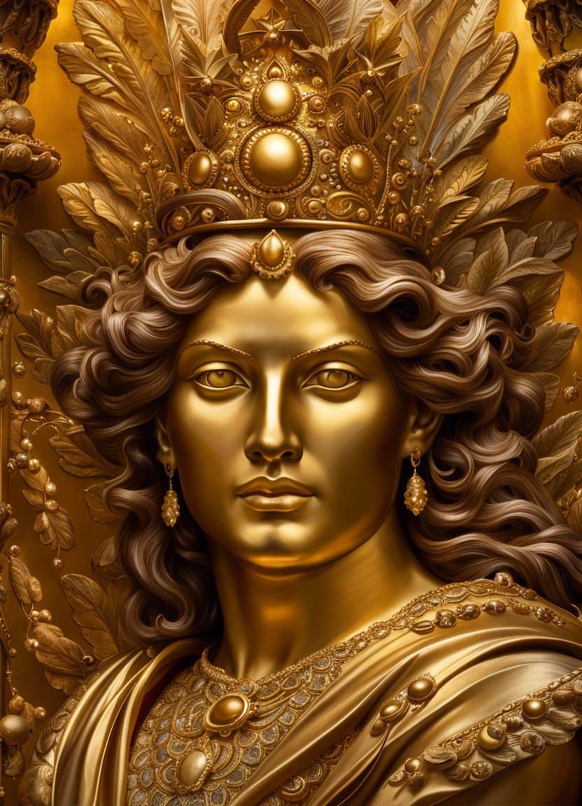 Portrait of King Midas Daughter who was transformed into Gold because ...