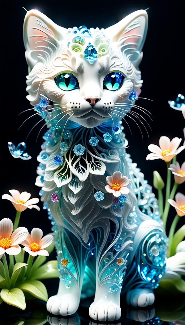 Glass/crystal cats swarovski-kitten - AI Generated Artwork - NightCafe ...